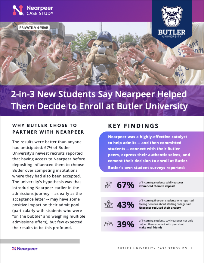 Nearpeer: Belonging to Recruit & Retain More Students (IHE)